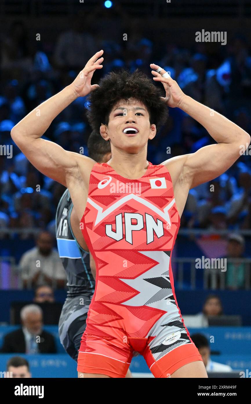 KIYOOKA Kotaro (JPN) Japan vs AMOUZADKHALILI Rahman (IRI), Wrestling ...