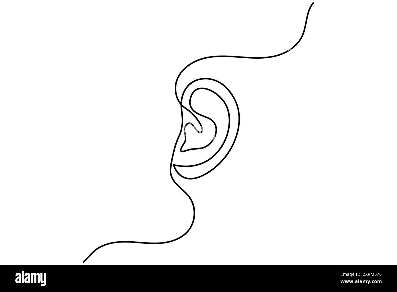 Human ear continuous one line drawing of isolated outline vector icon Stock Vector Image & Art ...