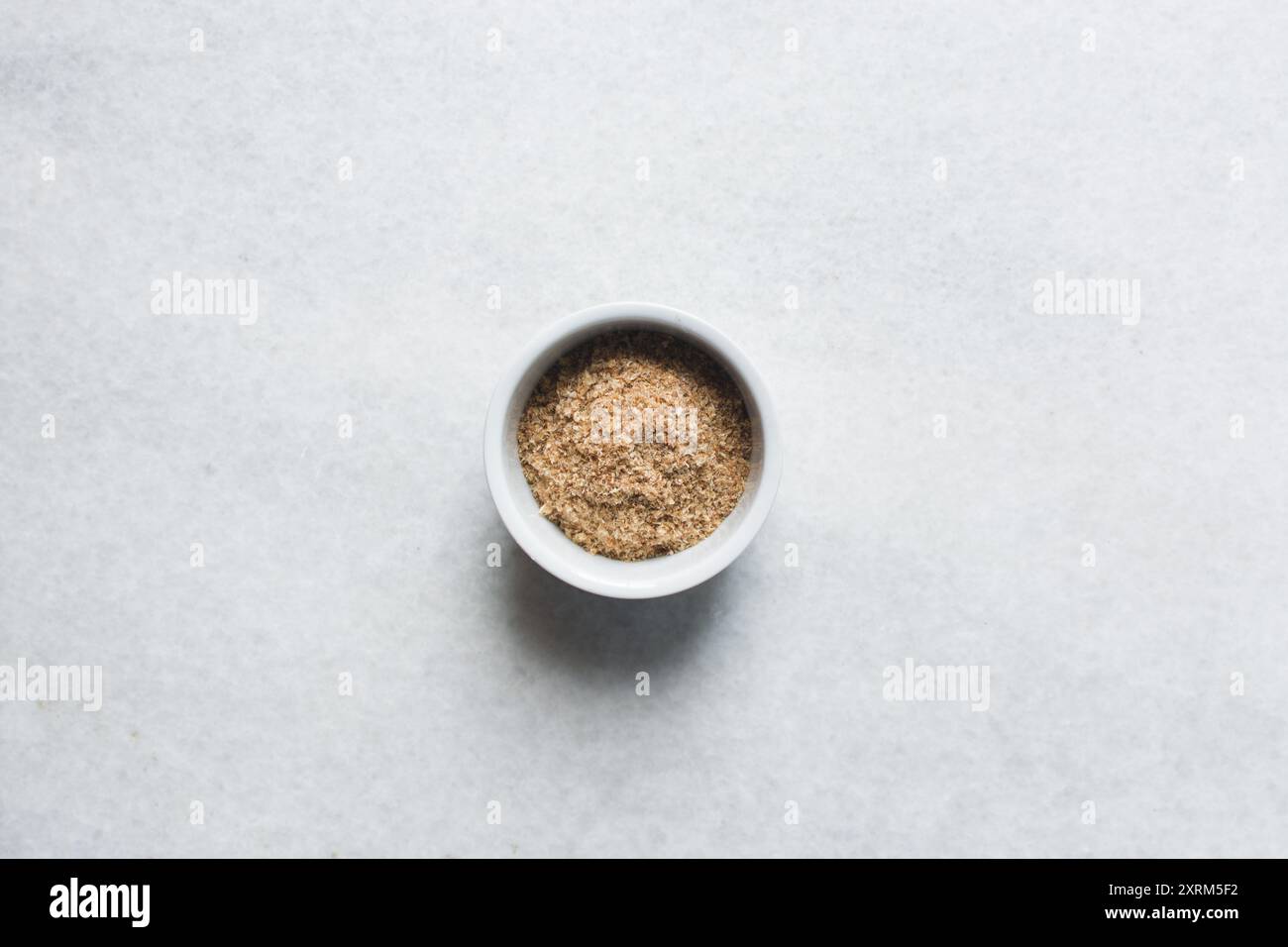 Overhead view of ground dried crayfish, top view of dried shrimp powder ...