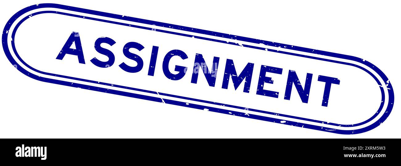 Grunge blue assignment word rubber seal stamp on white background Stock ...