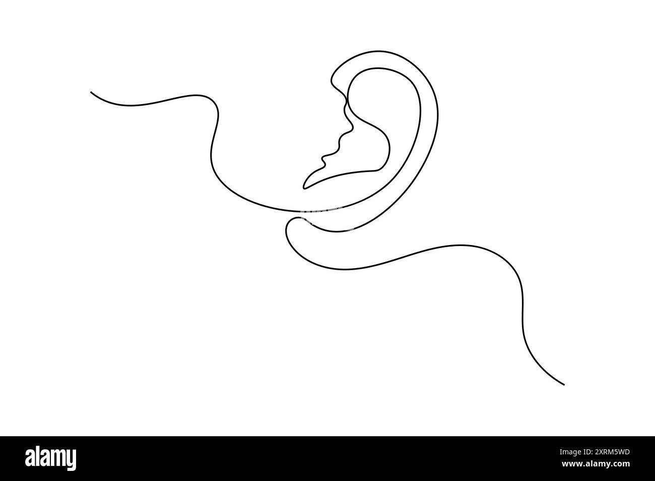 Human ear continuous one line drawing of isolated outline vector icon Stock Vector Image & Art ...