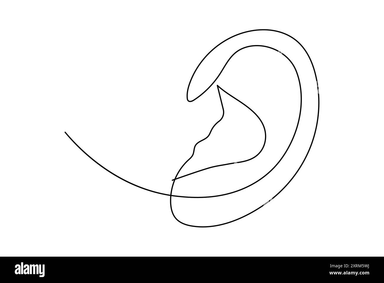 Human ear continuous one line drawing of isolated outline vector icon Stock Vector Image & Art ...