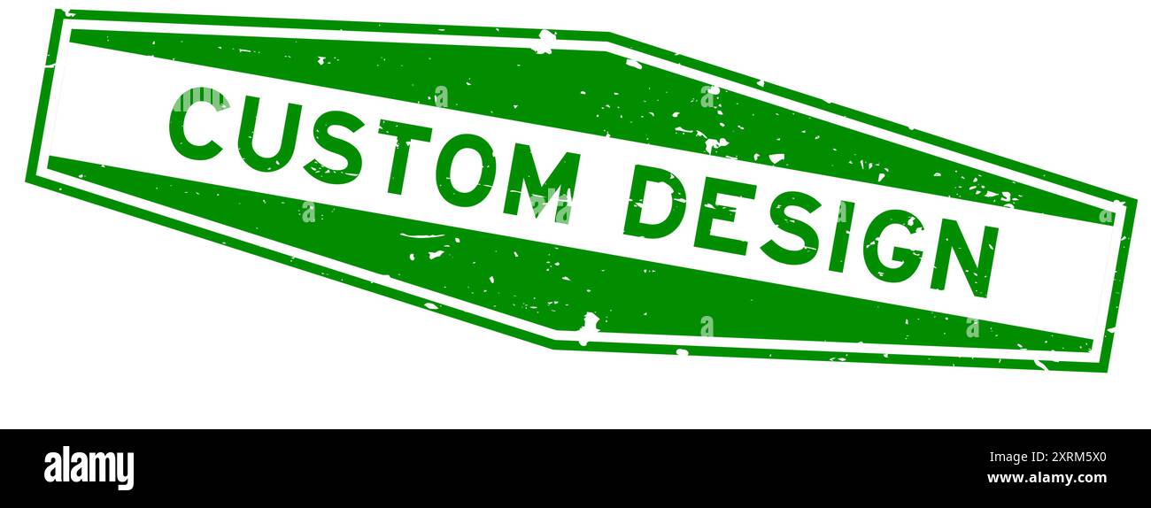 Grunge green custom design word hexagon rubber seal stamp on white background Stock Vector Image ...