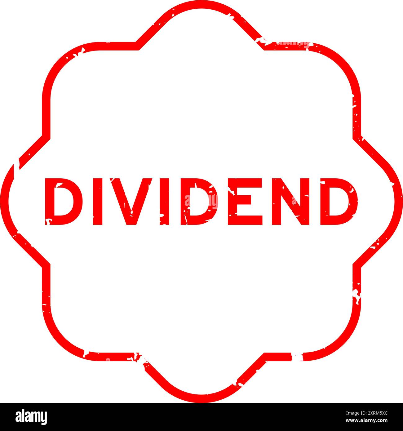 Grunge red dividend word rubber seal stamp on white background Stock ...