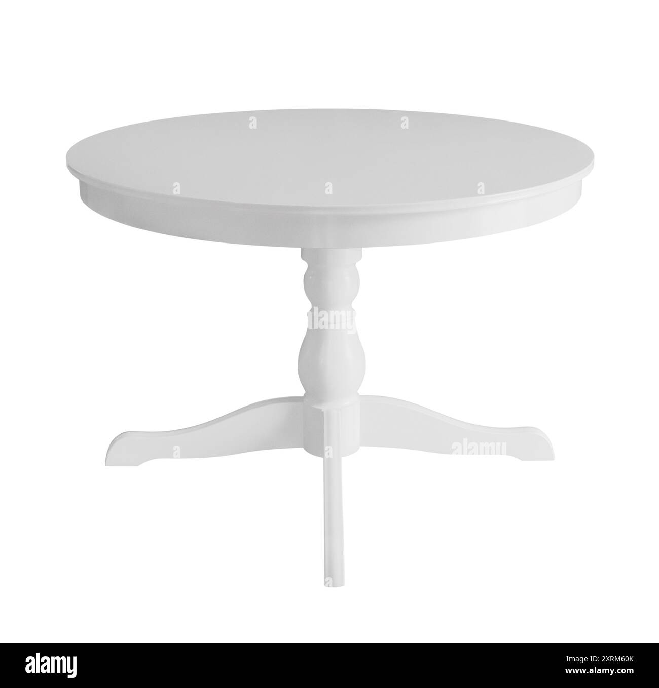 White antique wood round table isolated on white background Stock Photo ...