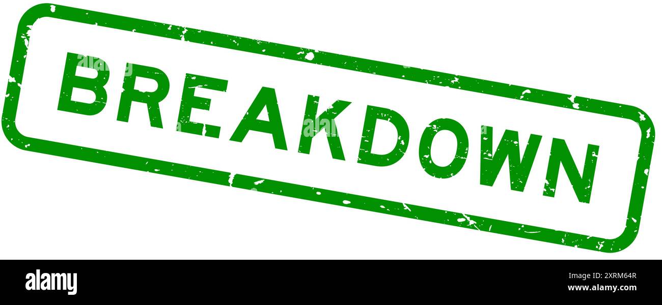 Grunge green breakdown word square rubber seal stamp on white ...