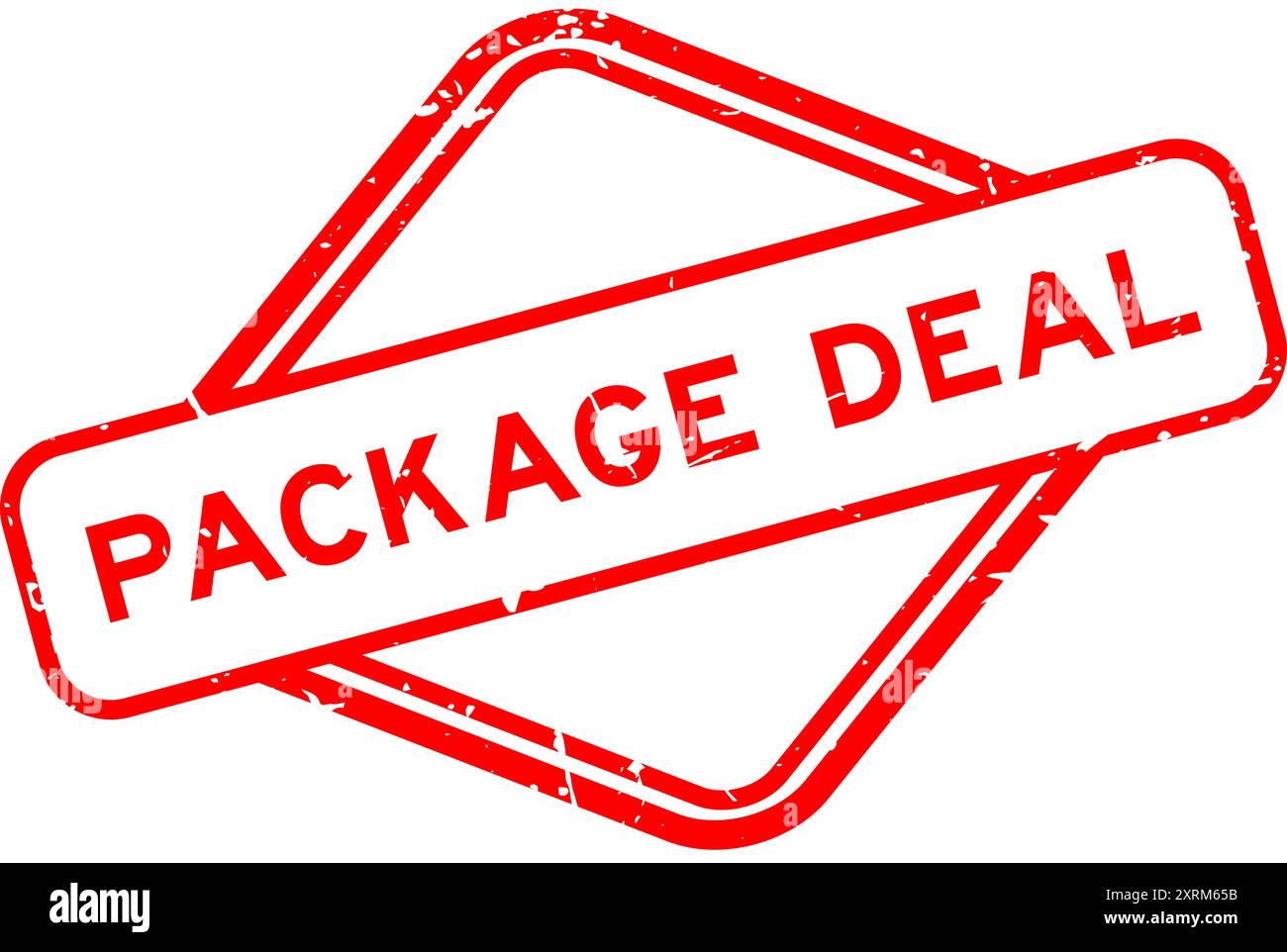 Grunge red package deal word rubber seal stamp on white background ...