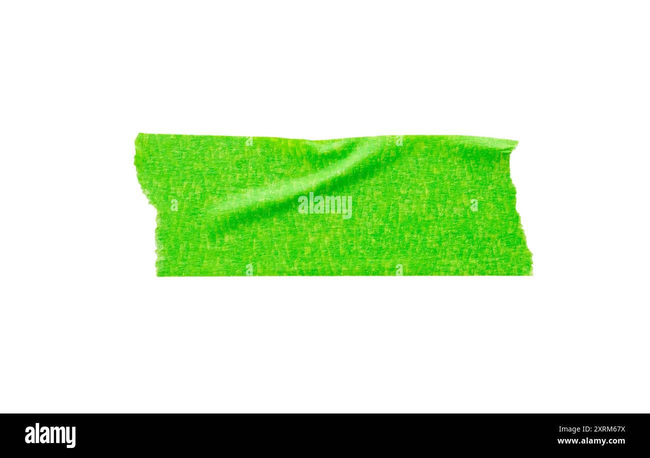 Green adhesive paper tape isolated on white background Stock Photo - Alamy