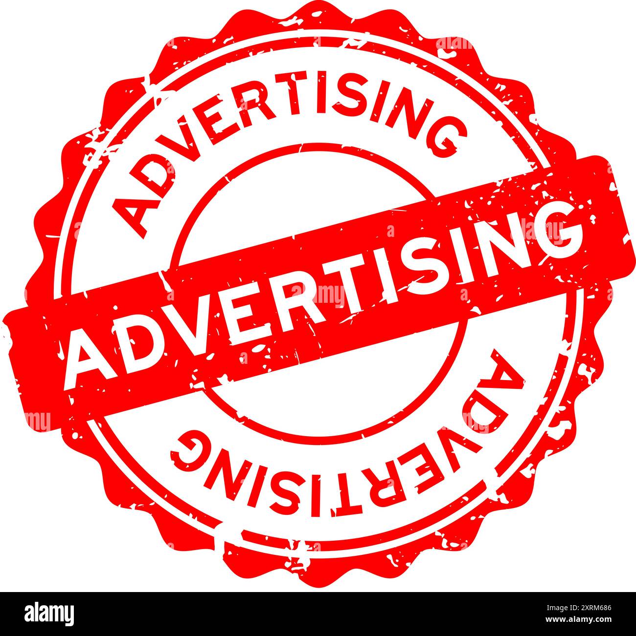 Grunge red advertising word round seal stamp on white background Stock ...