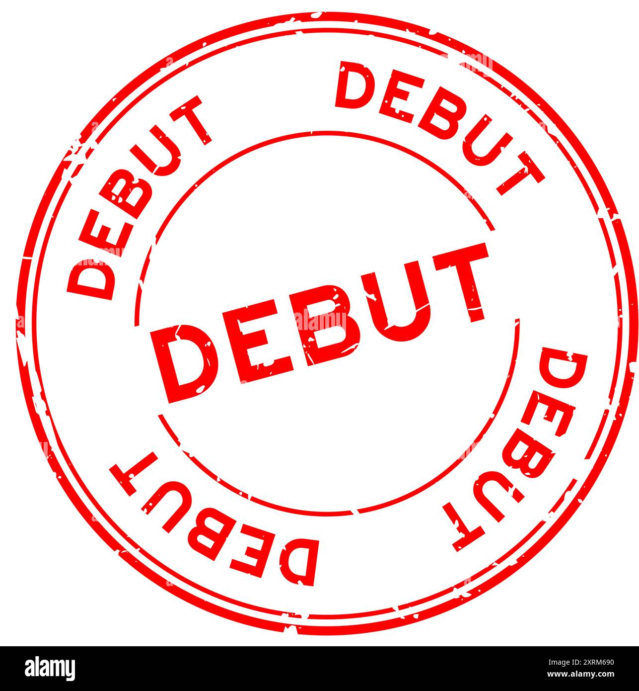 Grunge red debut word round rubber seal stamp on white background Stock Vector Image & Art - Alamy