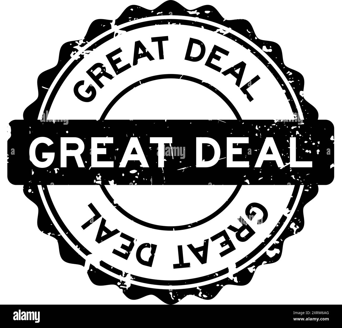 Grunge black great deal word round rubber seal stamp on white ...