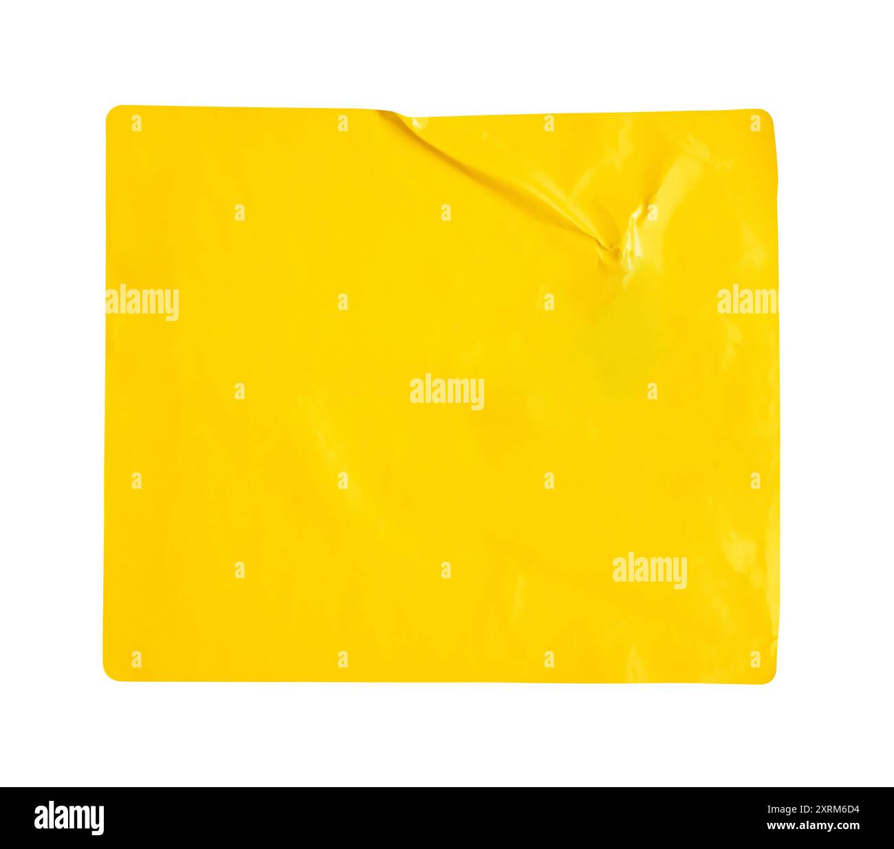 Blank yellow paper sticker label isolated on white background Stock ...