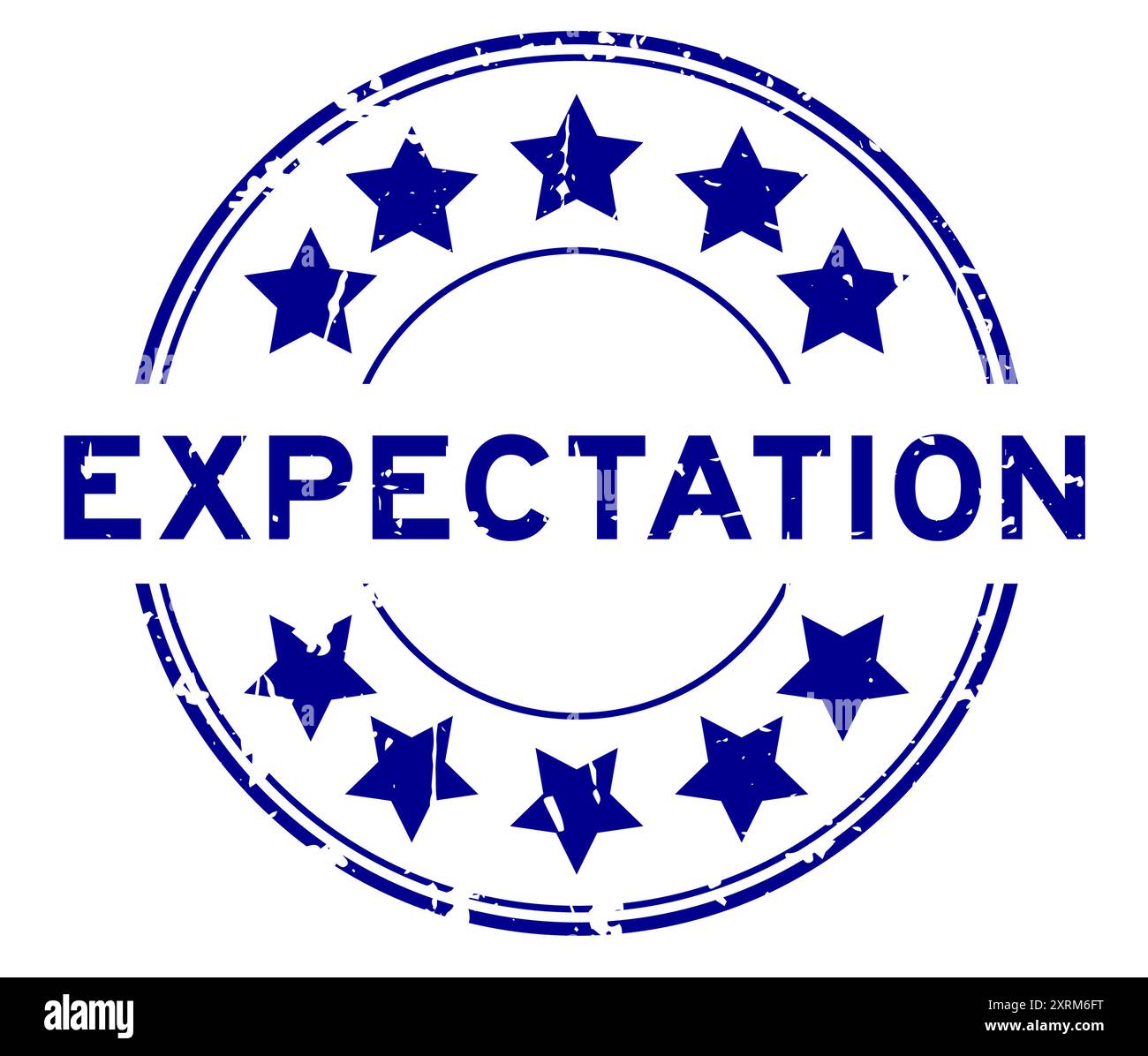 Grunge blue expectation word round rubber seal stamp on white background Stock Vector Image ...