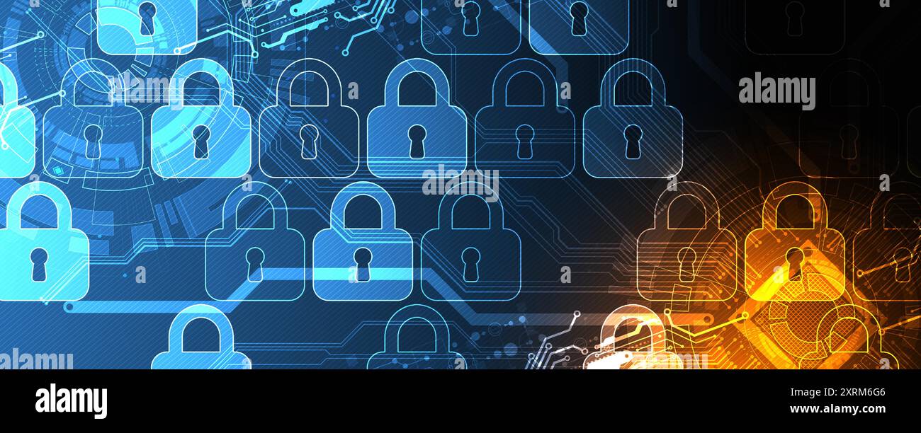 Secure digital background. Virtual confidential, programming protection ...