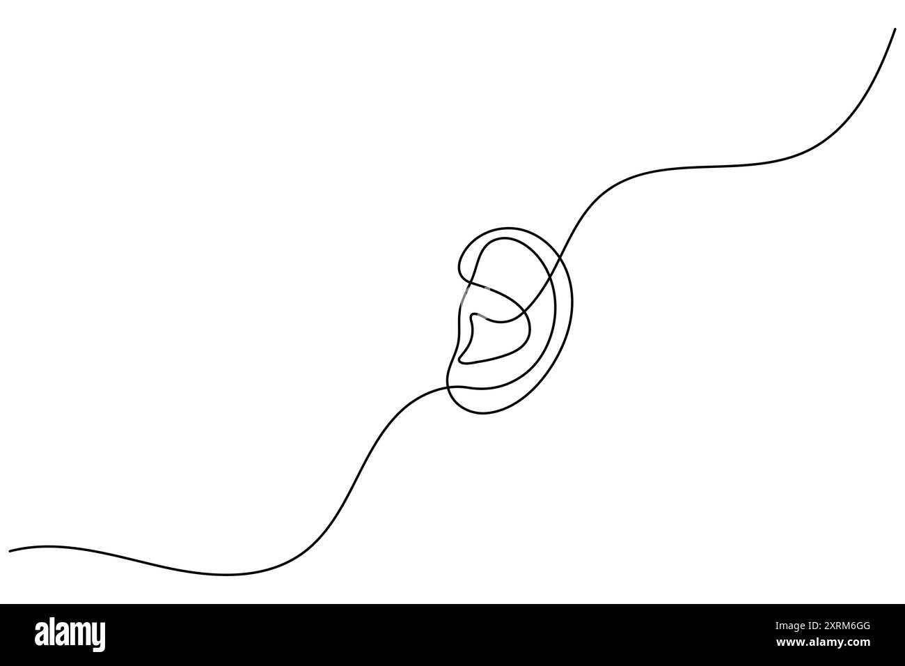 Human ear continuous one line drawing of isolated outline vector icon Stock Vector Image & Art ...