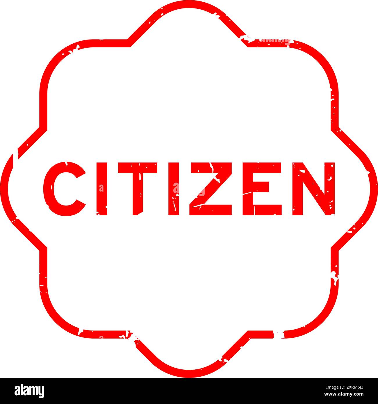 Grunge red citizen word rubber seal stamp on white background Stock ...
