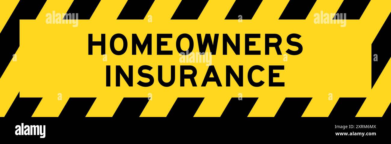 Yellow and black color with line striped label banner with word ...