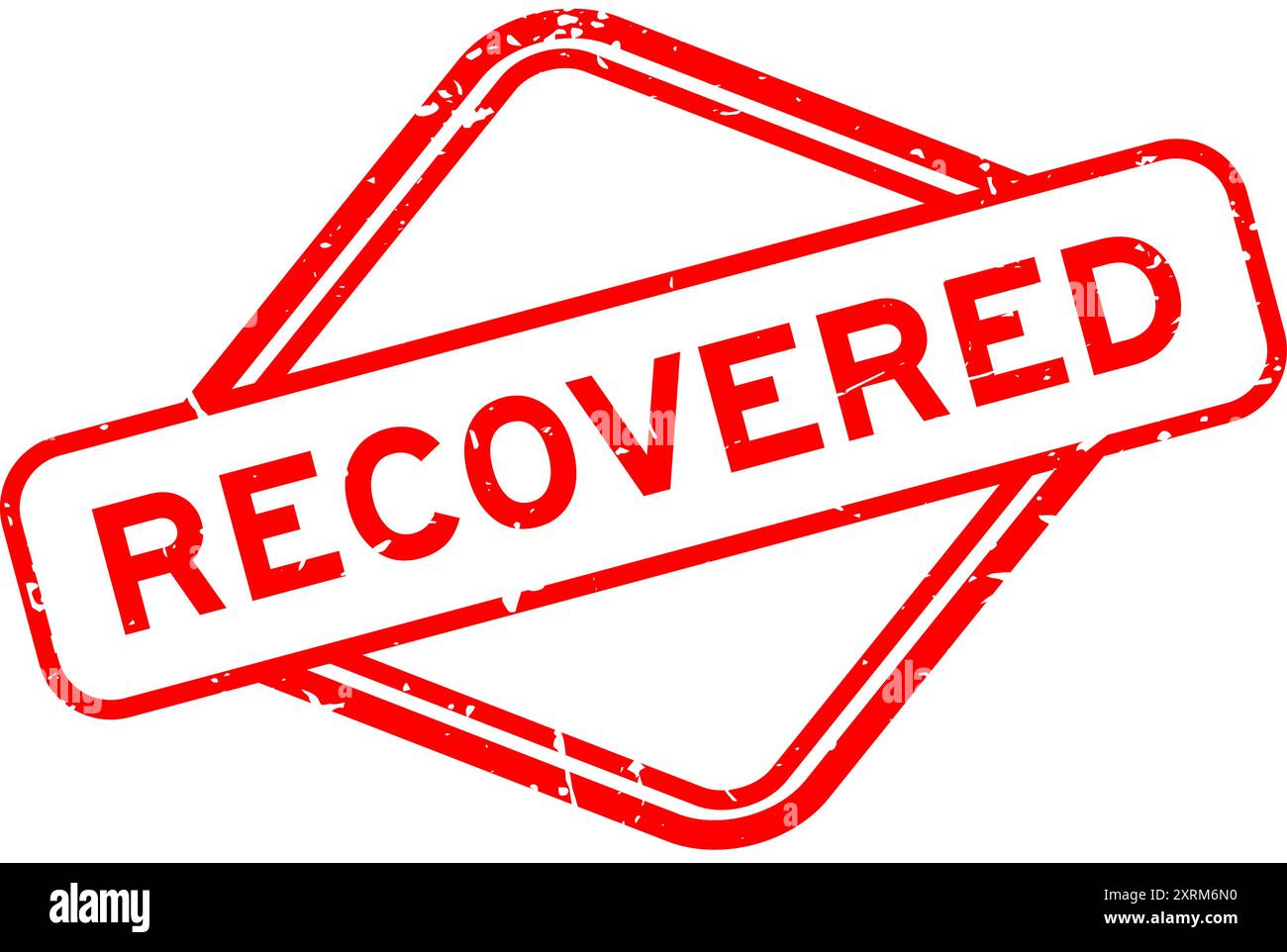 Grunge red recovered word rubber seal stamp on white background Stock ...