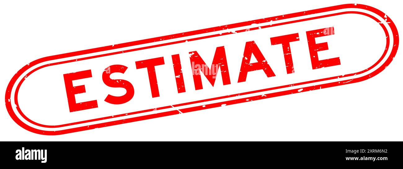 Grunge red estimate word rubber seal stamp on white background Stock ...