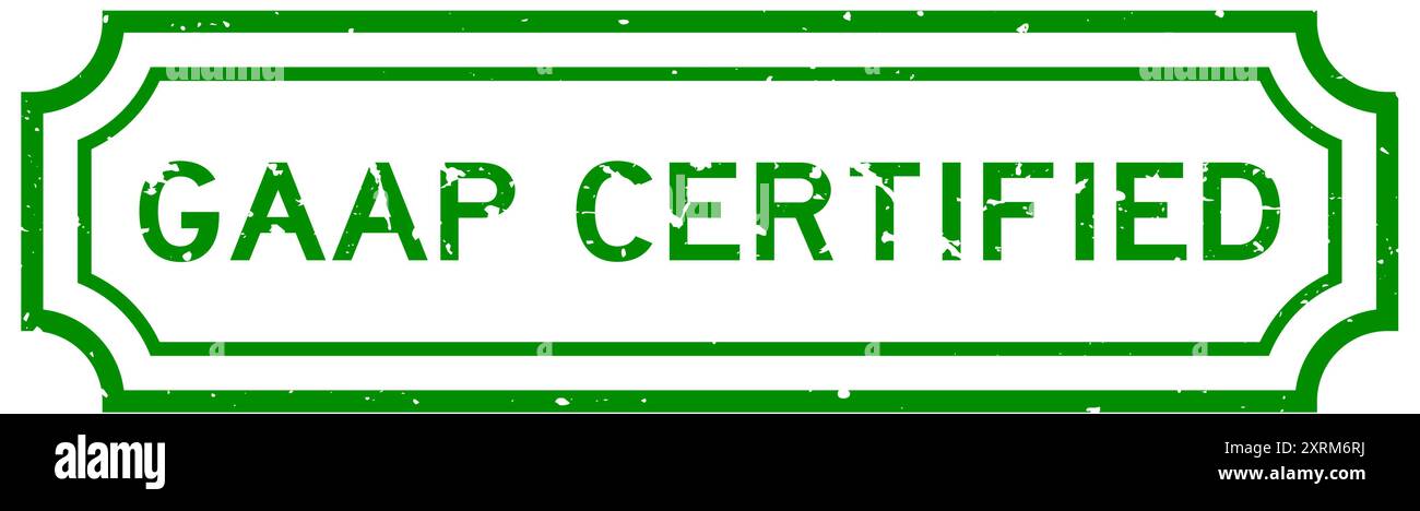 Grunge green GAAP (Abbreviation of Generally accepted accounting principles) certified word ...