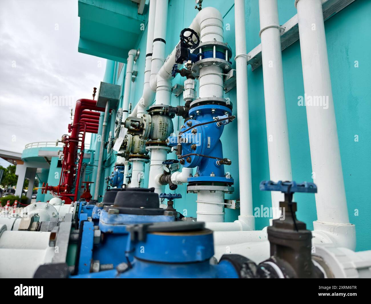 Header pipes valve zone and fire alarm control system at industrial ...