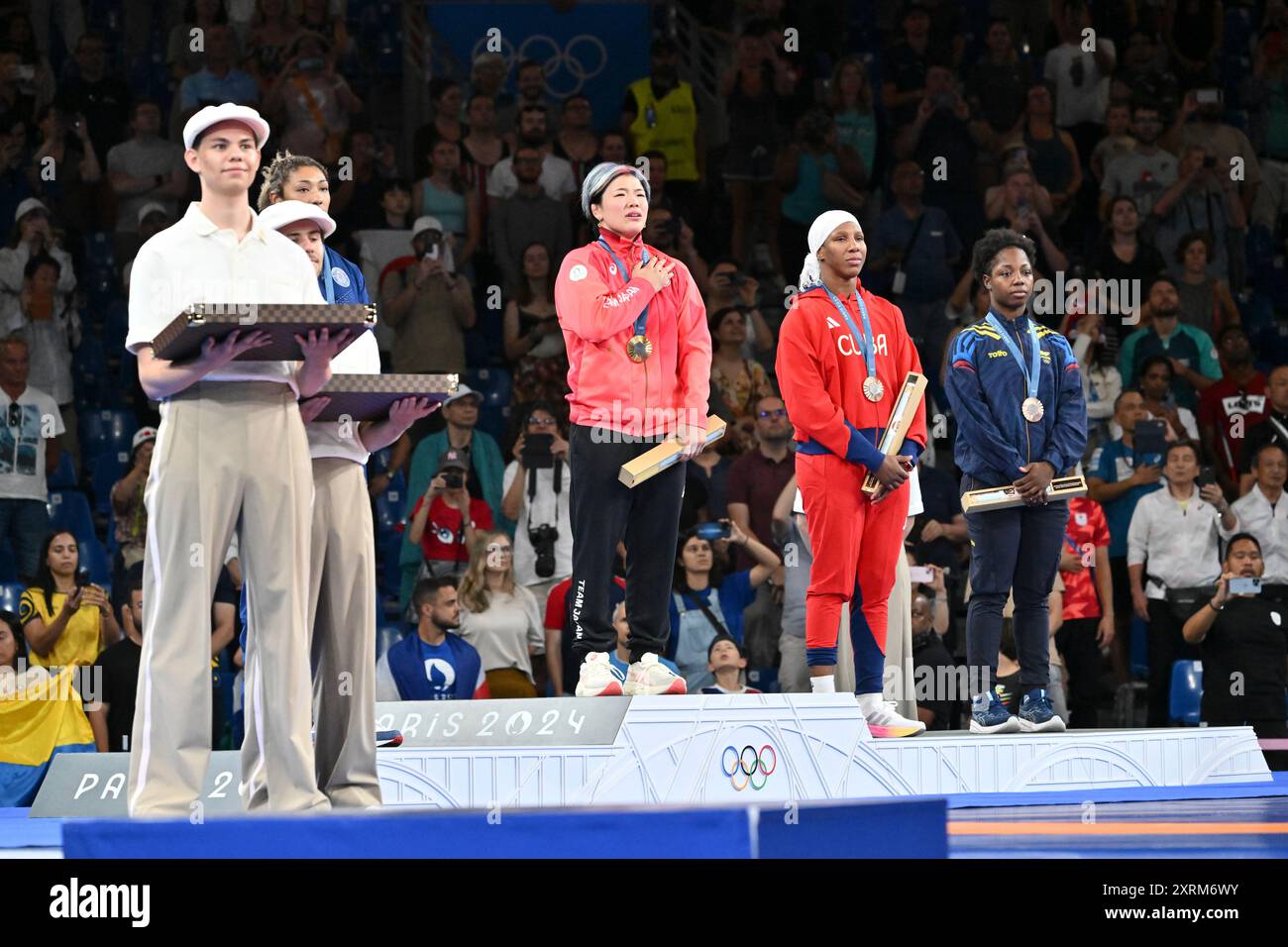 CAGAMI Yuka (JPN) Japan, Gold Medal, Medal Ceremony, Wrestling Women's Freestyle 76kg Final at ...