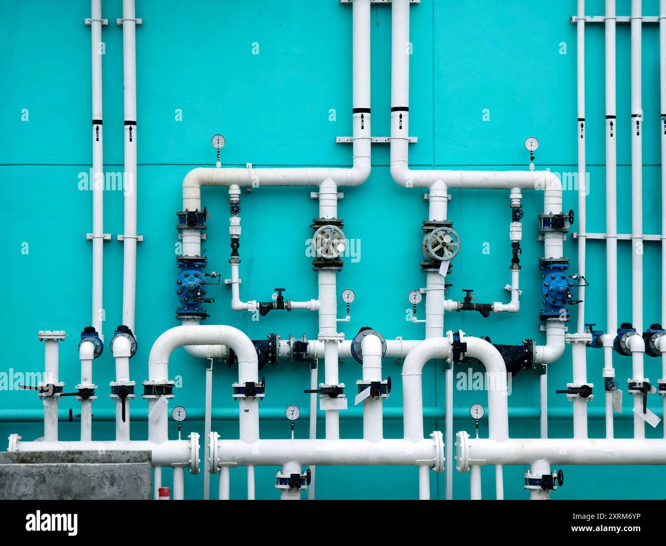 Header pipes valve zone and fire alarm control system at industrial ...