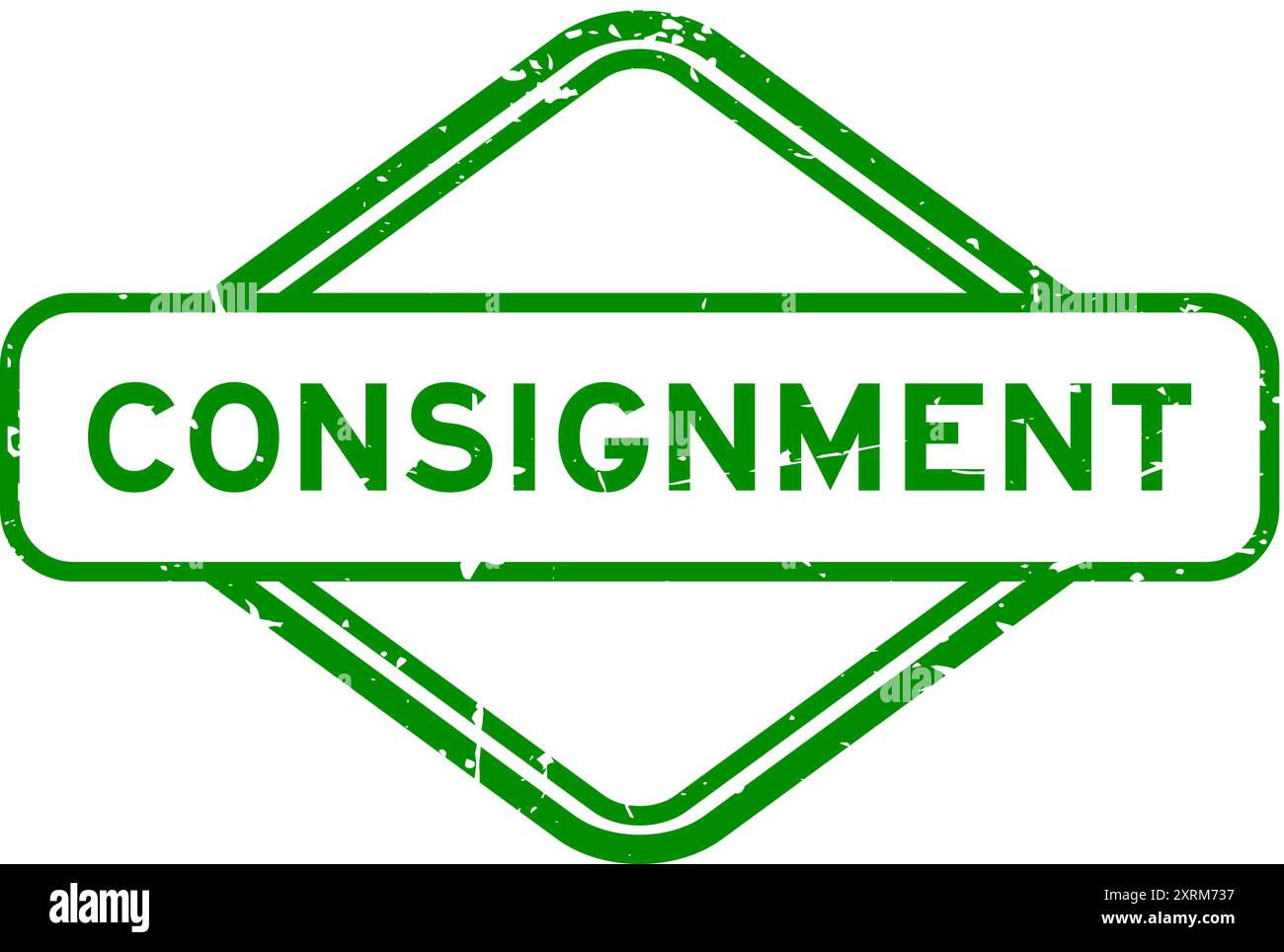 Grunge green consignment word rubber seal stamp on white background ...