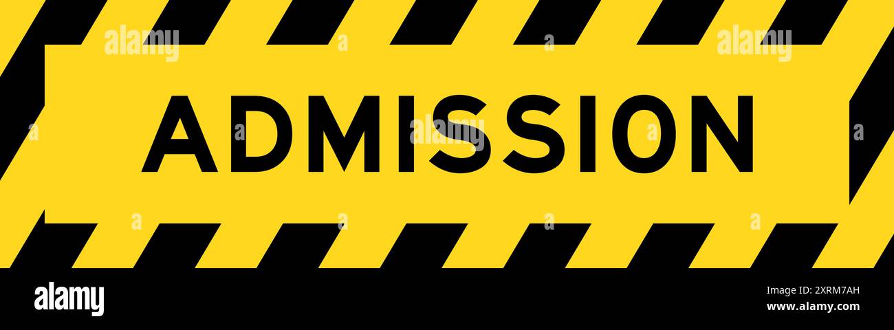 Yellow and black color with line striped label banner with word ...