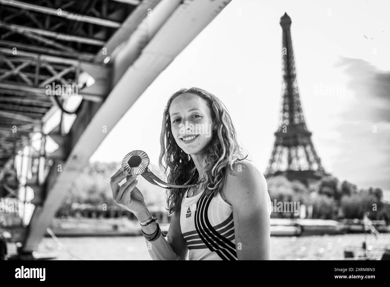 Paris, France. 11th Aug, 2024. Belgian athlete Noor Vidts, winner of the bronze medal at the ...