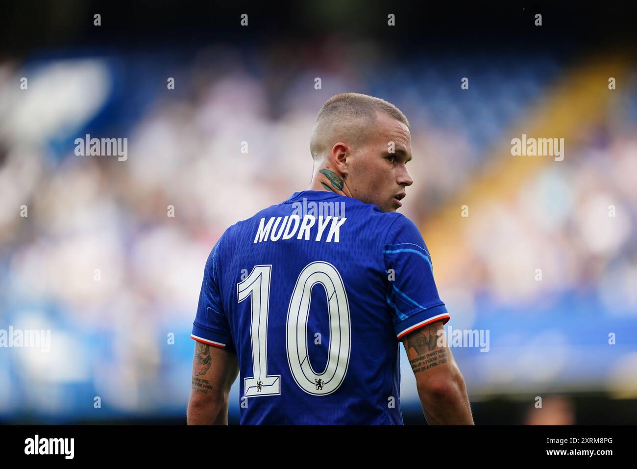 Chelsea's Mykhailo Mudryk looks on during the pre-season friendly match ...