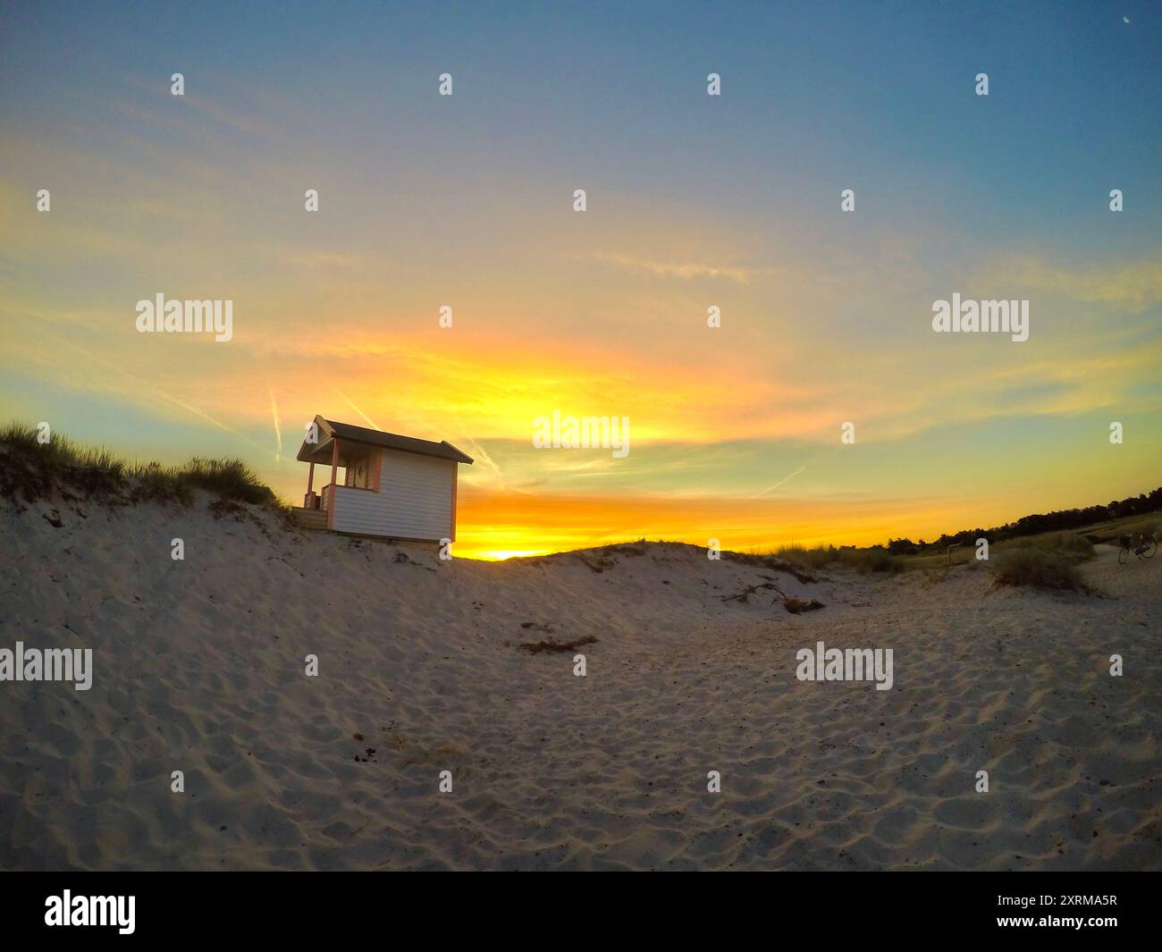 Swedish Beach Hut on Sand Dune Stock Photo - Alamy