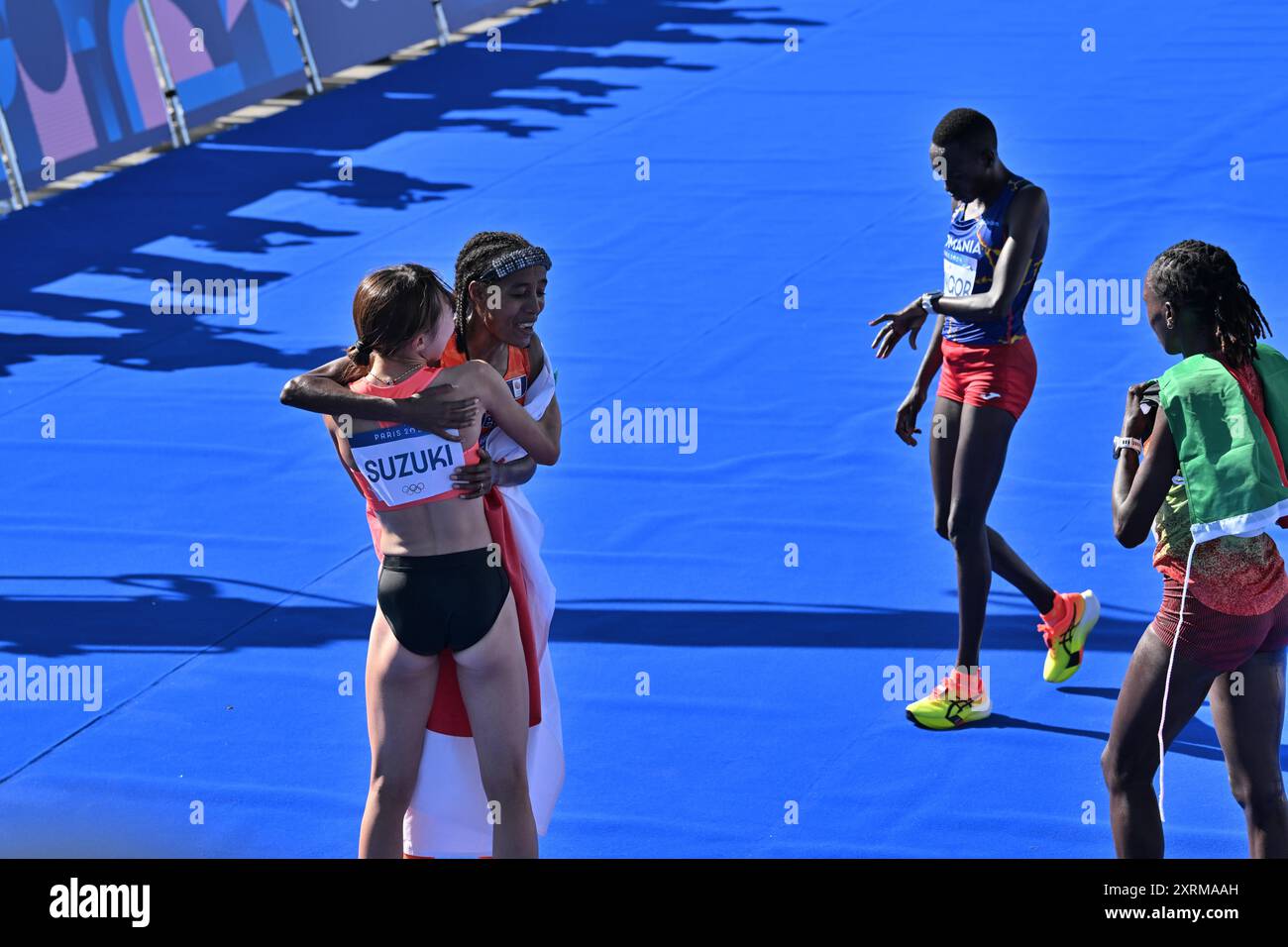 Yuka Suzuki (JPN) and Sifan Hassan (NED) Gold medal, Athletics, Women's Marathon during the ...
