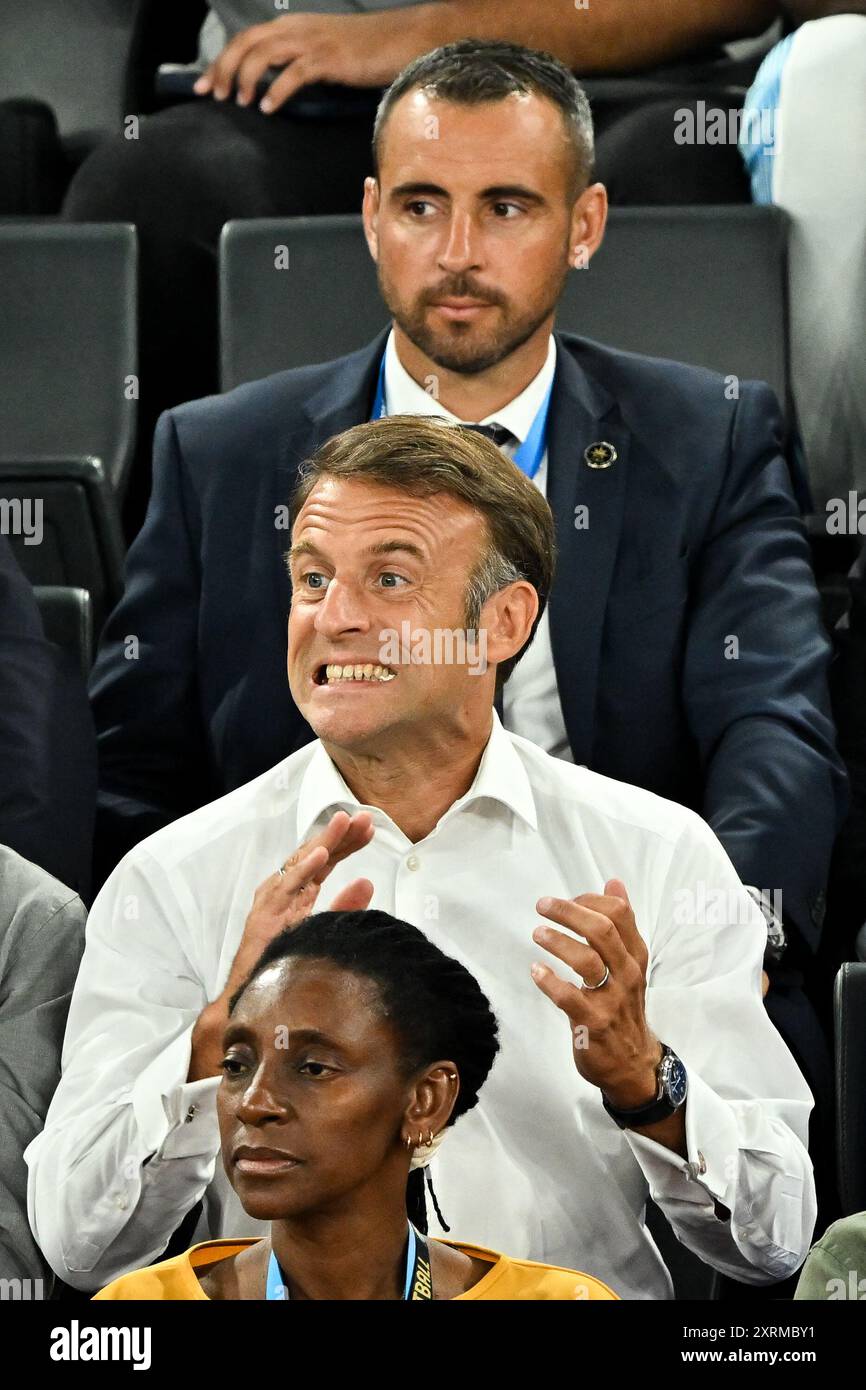 Paris, France. 11th Aug, 2024. French President, Emmanuel Macron and ...