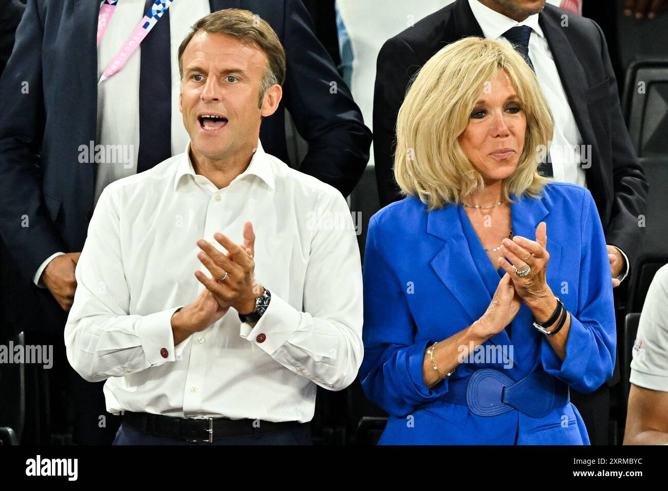 Paris, France. 11th Aug, 2024. French President, Emmanuel Macron and ...