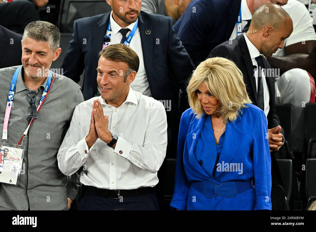 Paris, France. 11th Aug, 2024. French President, Emmanuel Macron and ...
