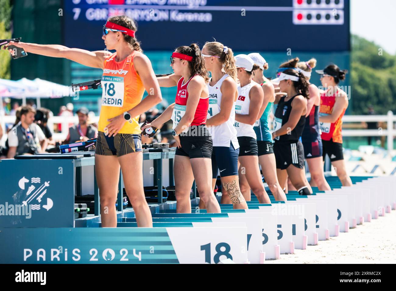 Lucie Hlavackova of Czech Republic (3rd from left) competes in Women's ...