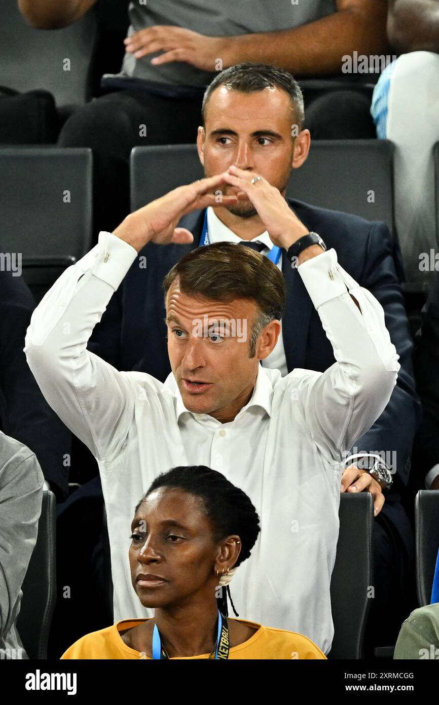 Paris, France. 11th Aug, 2024. French President, Emmanuel Macron and ...