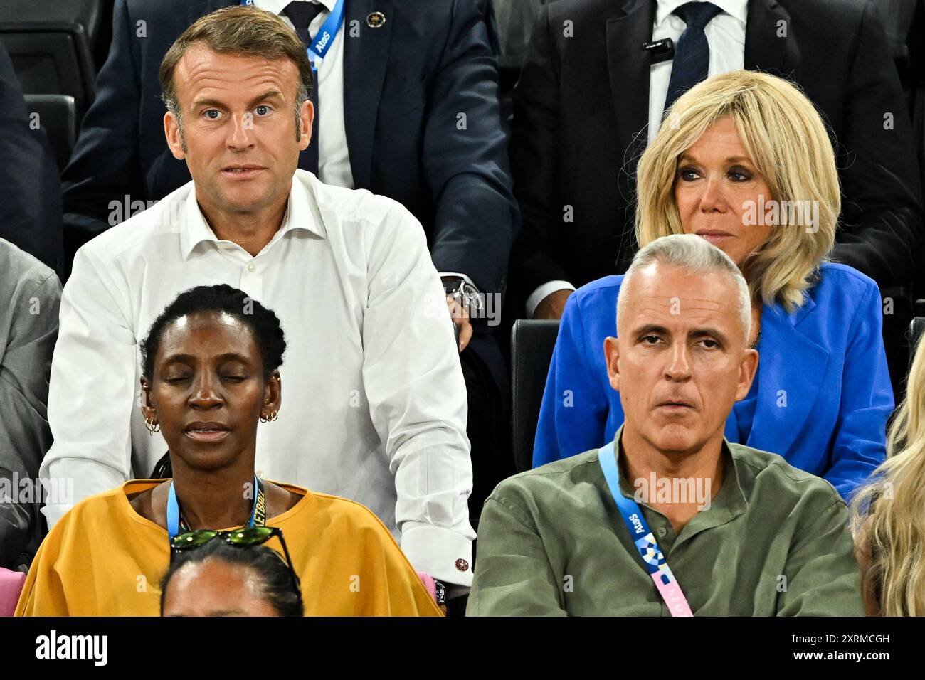 Paris, France. 11th Aug, 2024. French President, Emmanuel Macron and ...