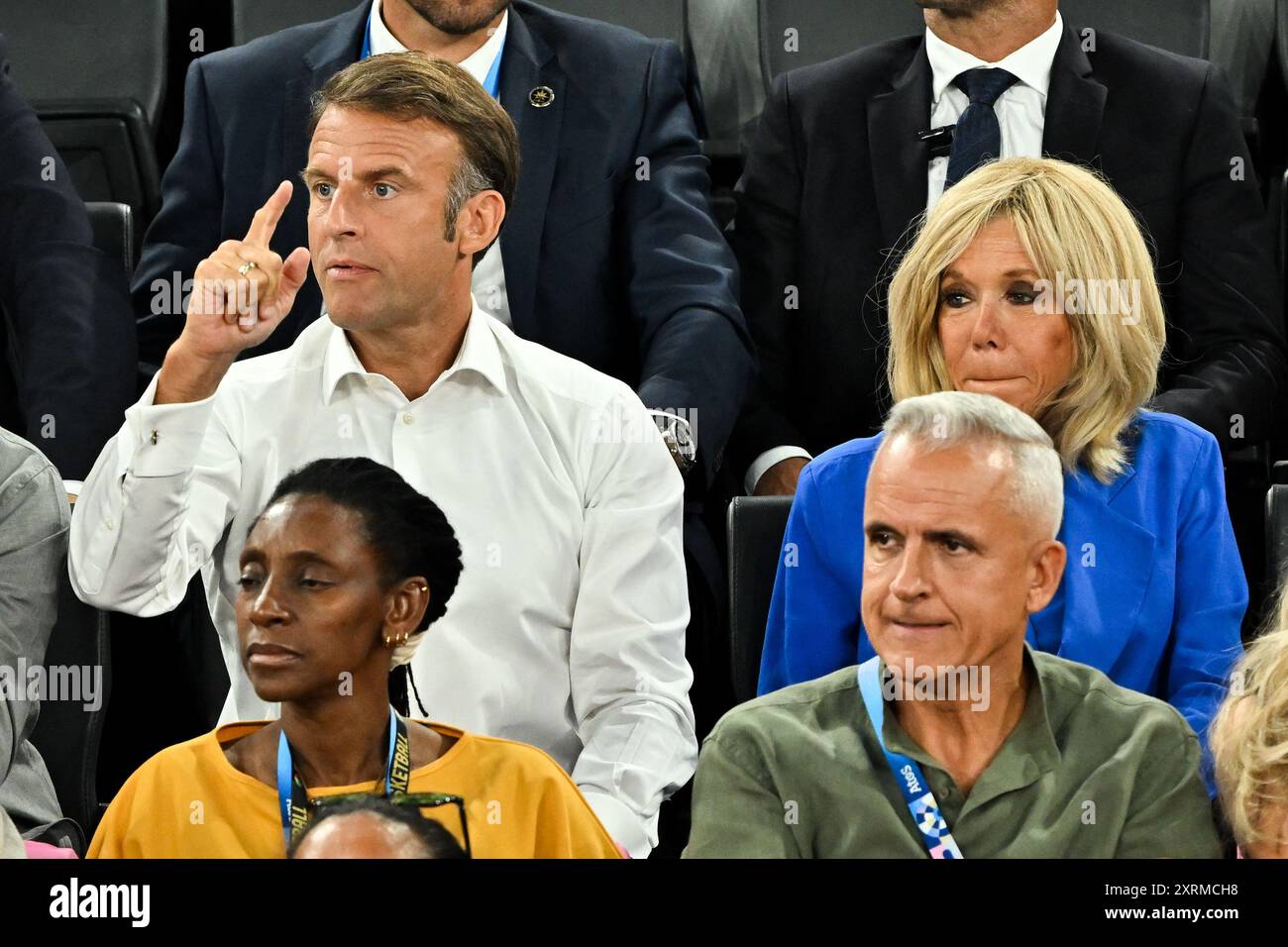 Paris, France. 11th Aug, 2024. French President, Emmanuel Macron and ...