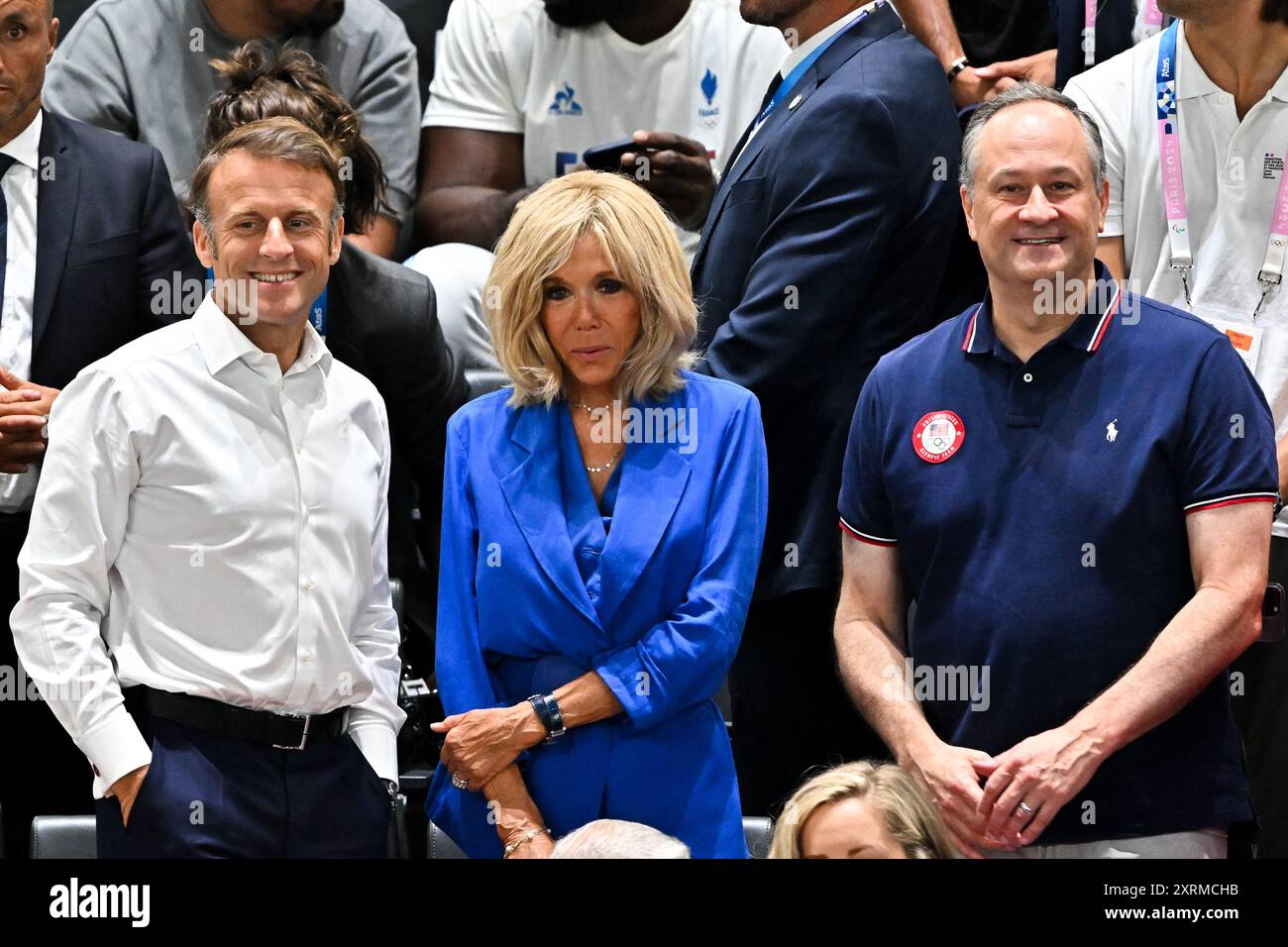 Paris, France. 11th Aug, 2024. French President, Emmanuel Macron and ...