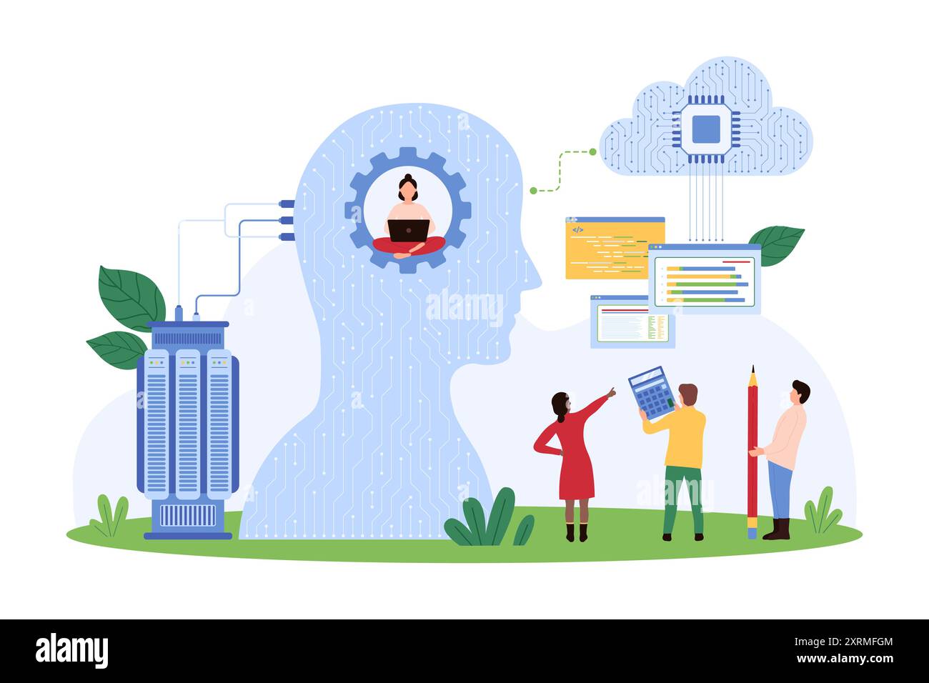 Ai using technology Stock Vector Images - Alamy