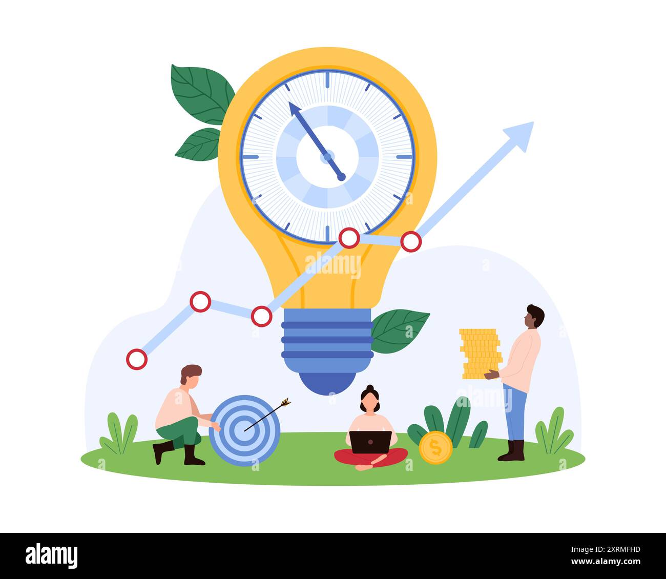 Creative idea for business development, potential startup success. Tiny ...