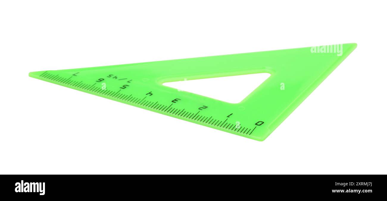 New triangle plastic school ruler isolated on white Stock Photo - Alamy