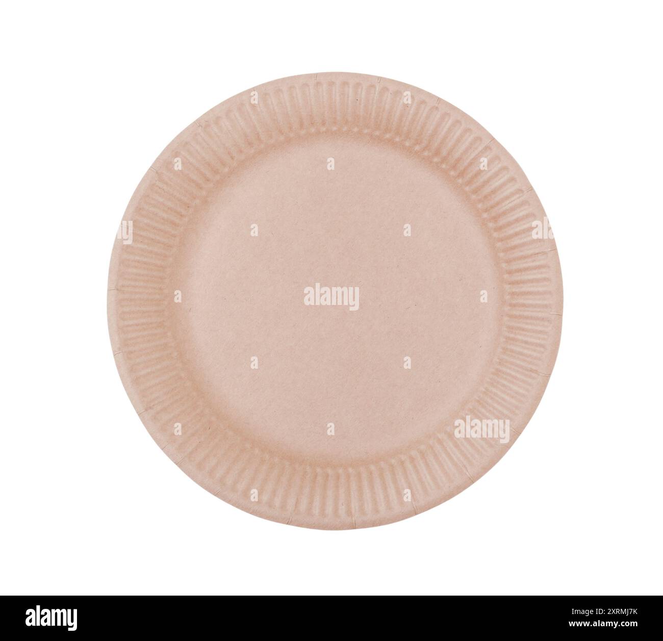 New disposable cardboard round plate isolated on white Stock Photo - Alamy