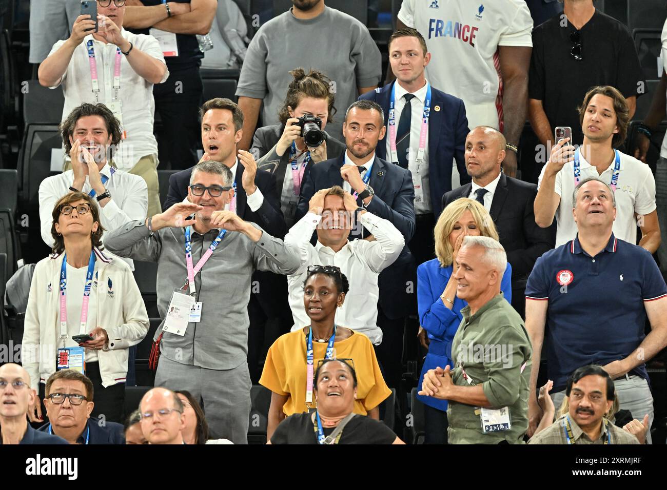 French President, Emmanuel Macron and his wife, Brigitte Macron during ...