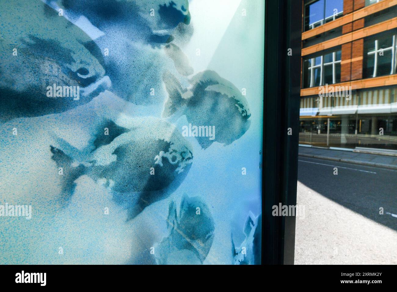 Banksy piranahs police box hi-res stock photography and images - Alamy