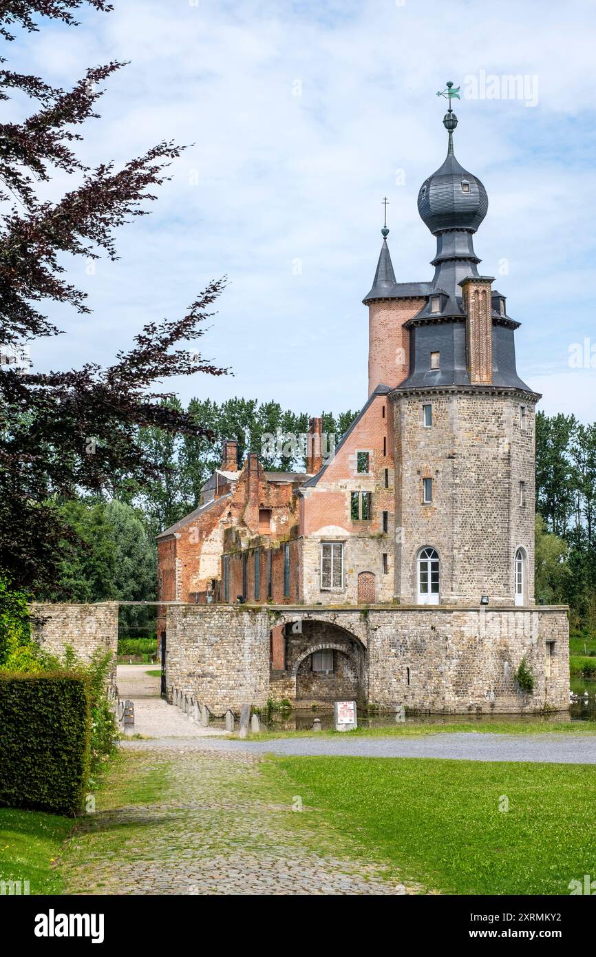 The castle of the dukes of Havré and its flower gardens. Rebuilt and ...