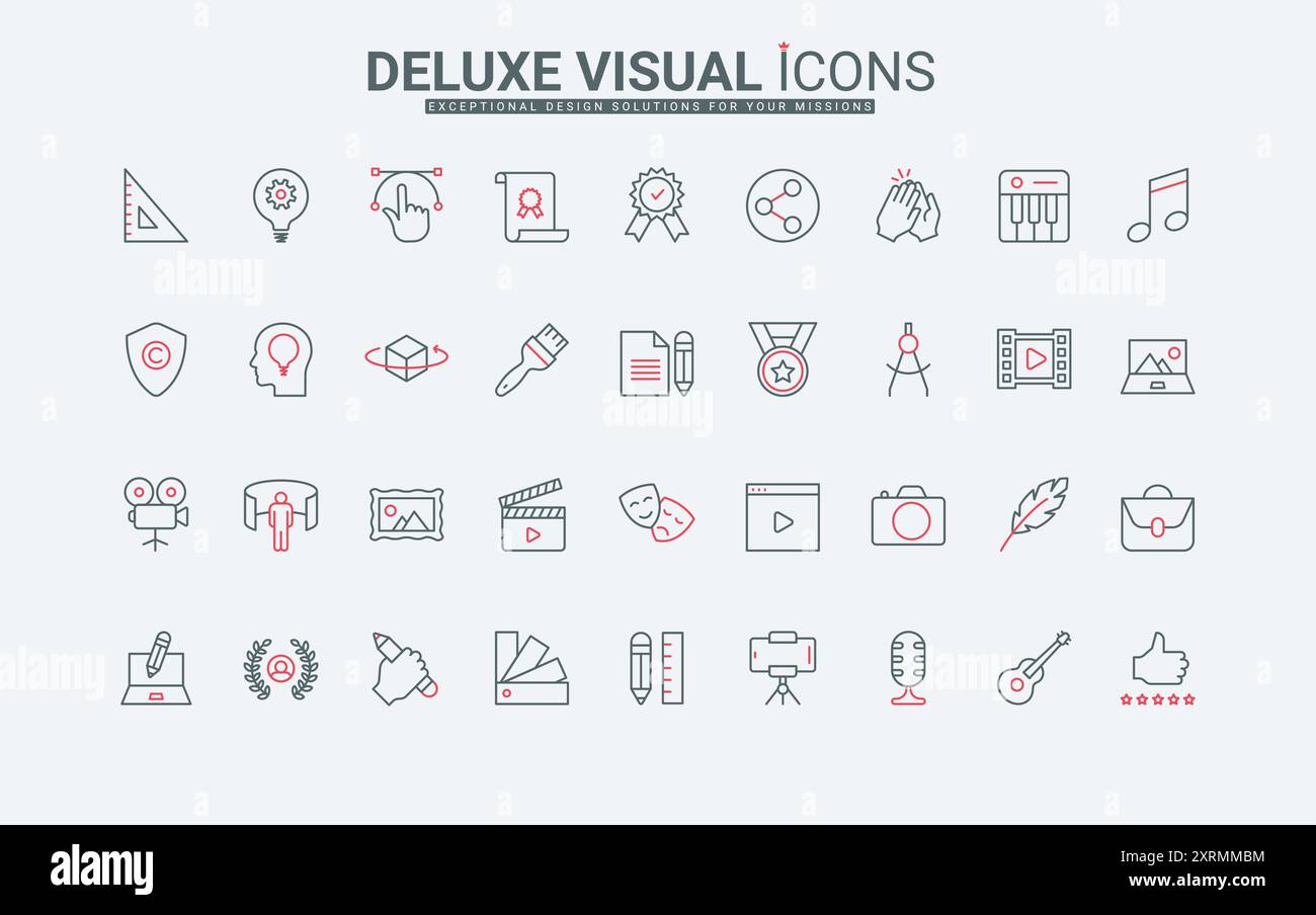 Artwork project creation and copyright, art tools line icons set. Color ...
