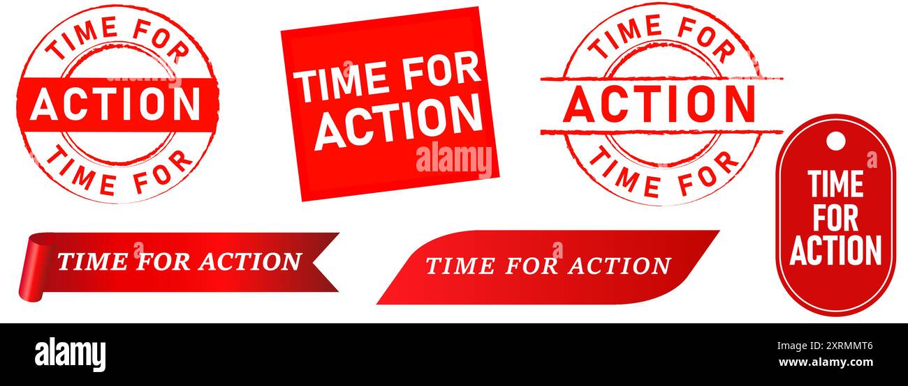 time for action act now motivation advertisement stamp badge sticker ...